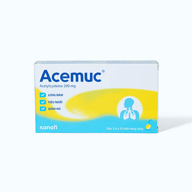 Acemuc 200mg (Hộp 3 vỉ x 10 viên)