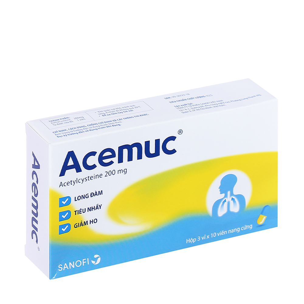 Acemuc 200mg (Hộp 3 vỉ x 10 viên)