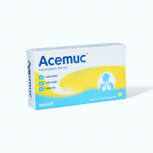 Acemuc 200mg (Hộp 3 vỉ x 10 viên)