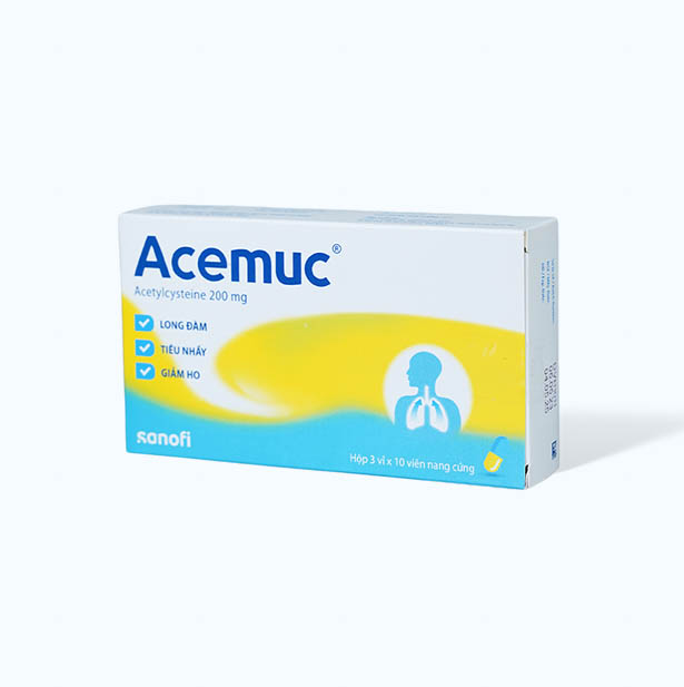 Acemuc 200mg (Hộp 3 vỉ x 10 viên)