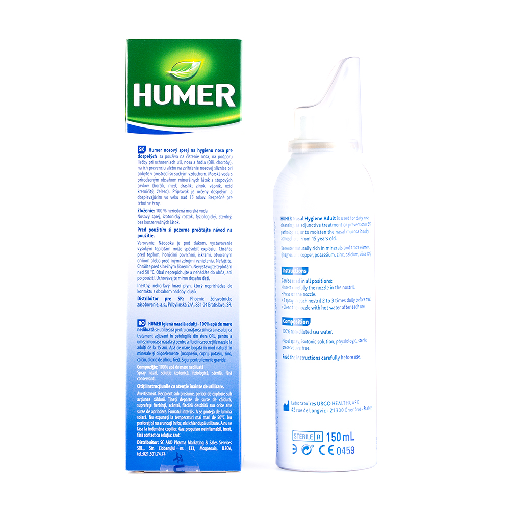Dung dịch xịt mũi người lớn - Humer Nasal Hygiene Adulte 150ml