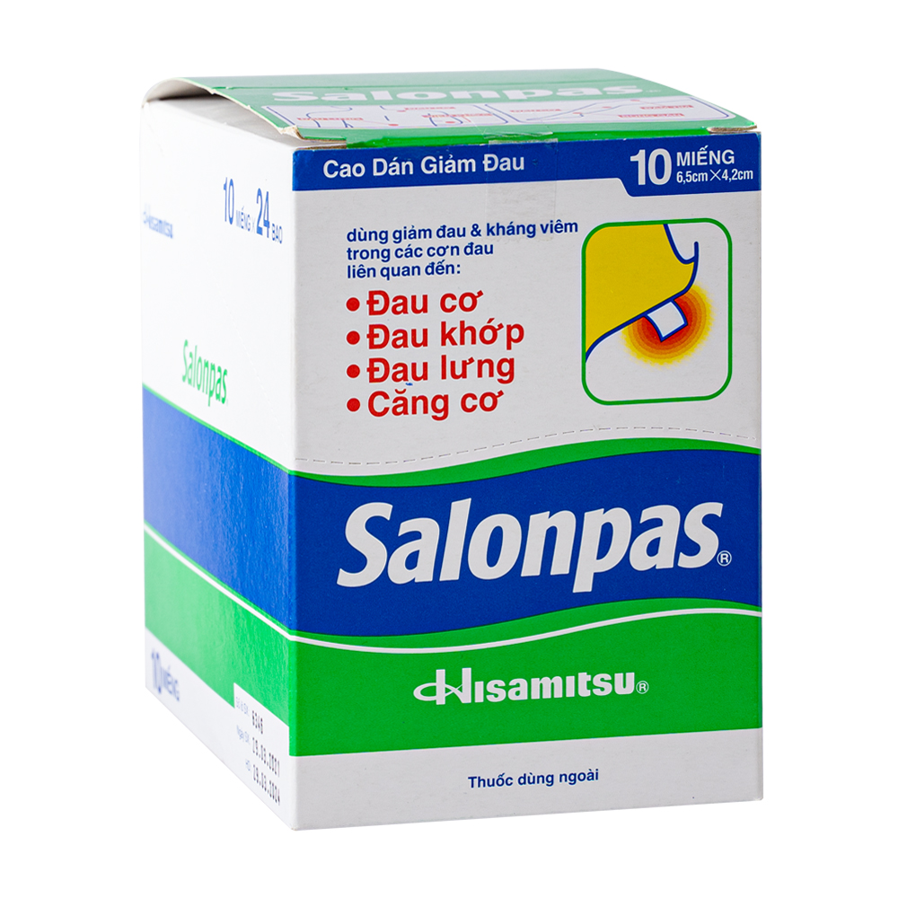Salonpas (Hộp 24 bao x 10 miếng) (6.5cmx4.2cm)