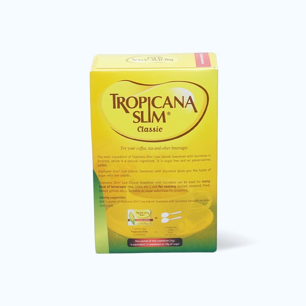 Đường ăn kiêng Tropicana Slim Low Calorie Sweetener Classic (Hộp 50 gói ...