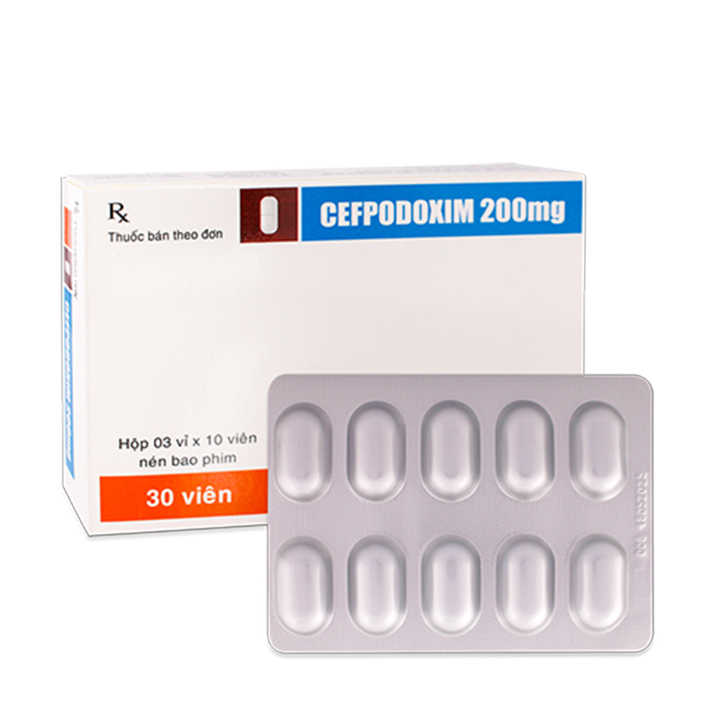 Viên nén bao phim Cefpodoxim 200mg T.V pharm kháng sinh điều trị nhiễm ...