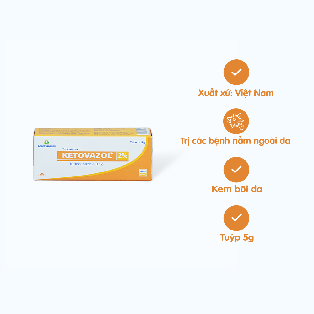 Ketovazol 2% 5g (Tuýp)