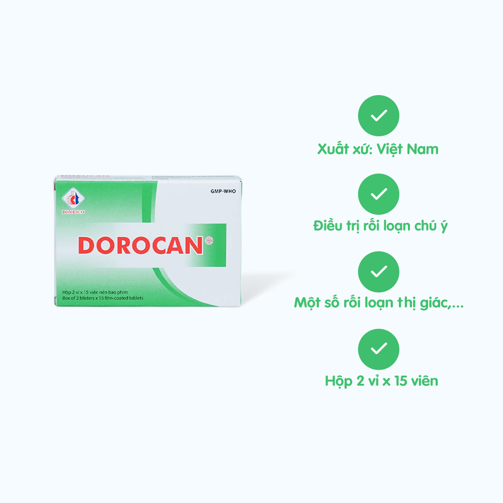 Dorocan 40mg (2 vỉ x 15 viên/hộp)