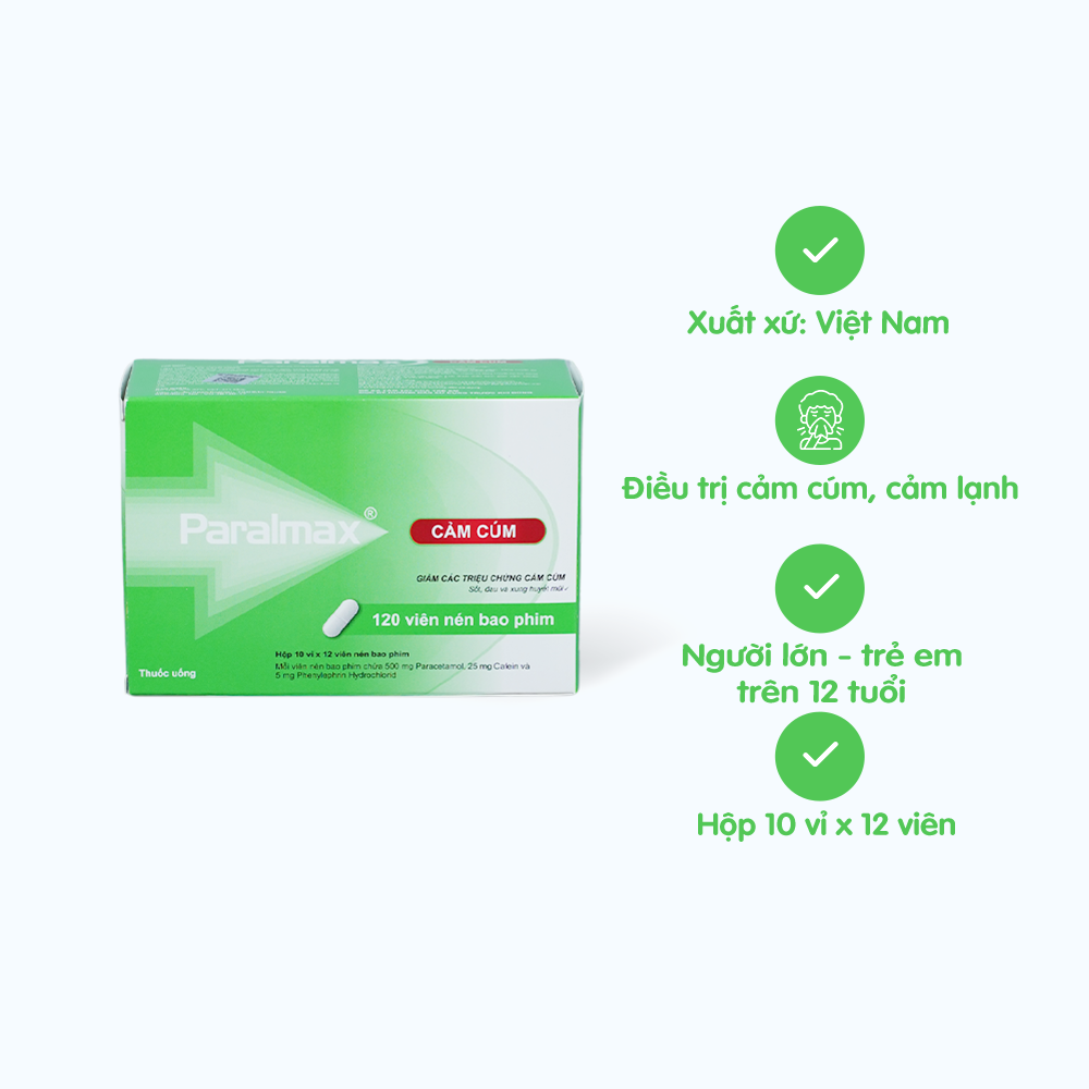 Paralmax (Hộp 10 vỉ x 12 viên)