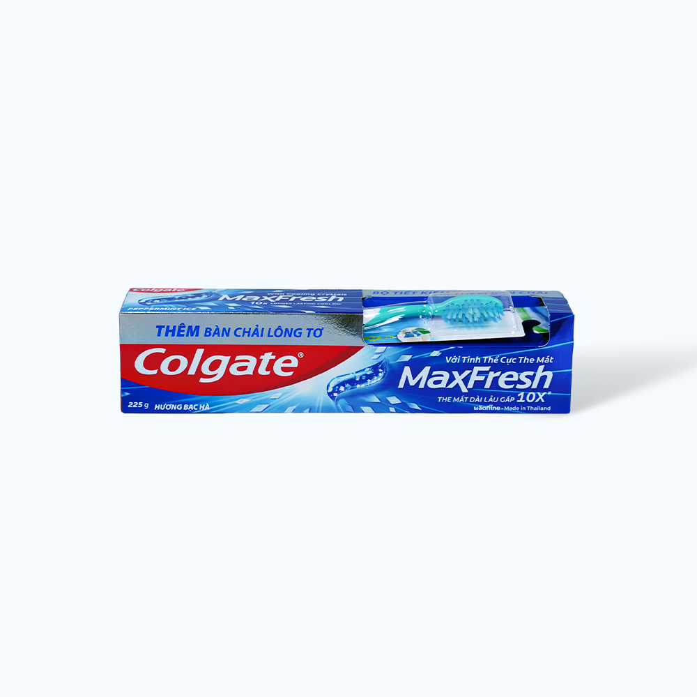 Kem đánh răng Colgate Maxfresh Peppermint Ice (225g) + Bàn chải đánh răng
