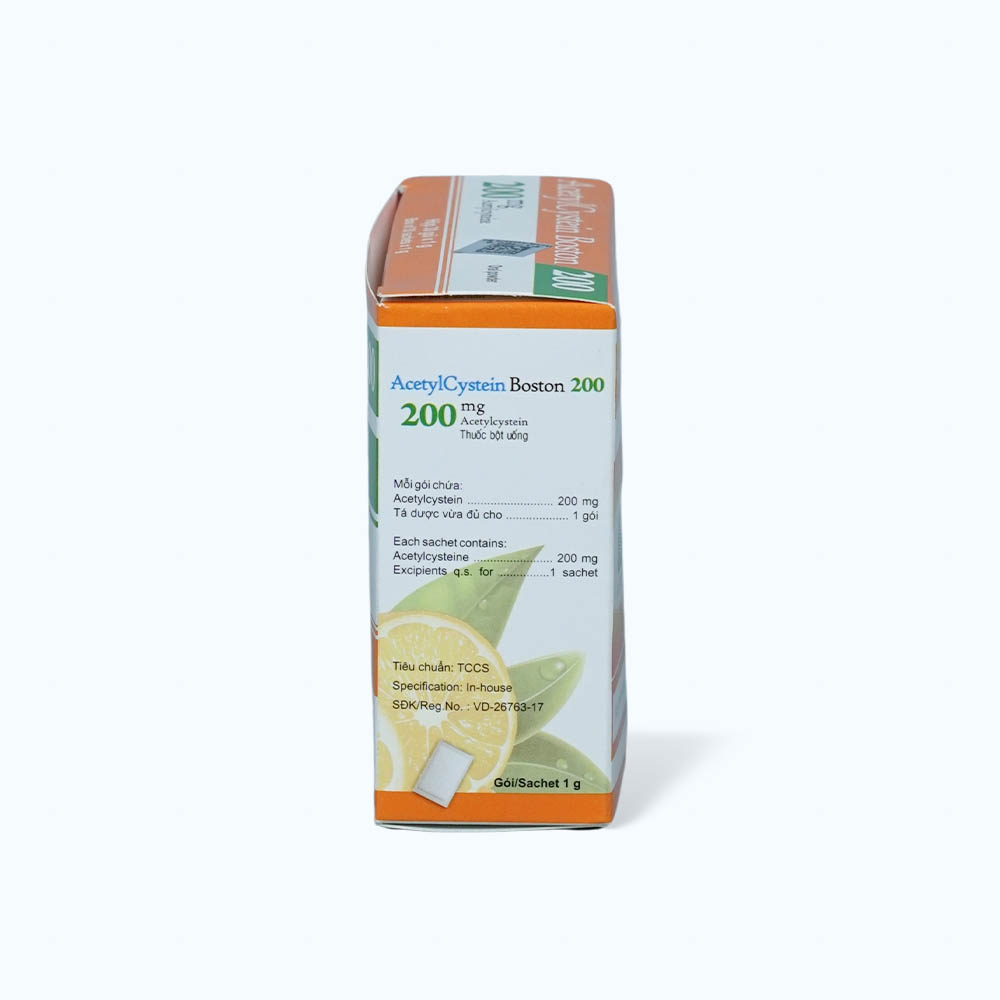 Thuốc bột uống Acetylcystein Boston 200mg điều trị rối loạn tiết dịch ...