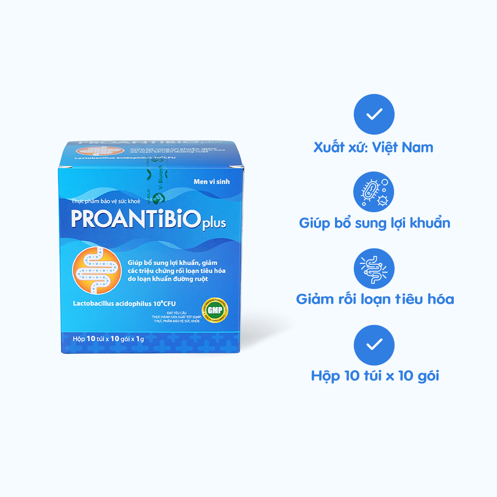 Bột PROANTIOBIOPLUS hỗ trợ làm giảm các triệu chứng rối loạn tiêu hóa