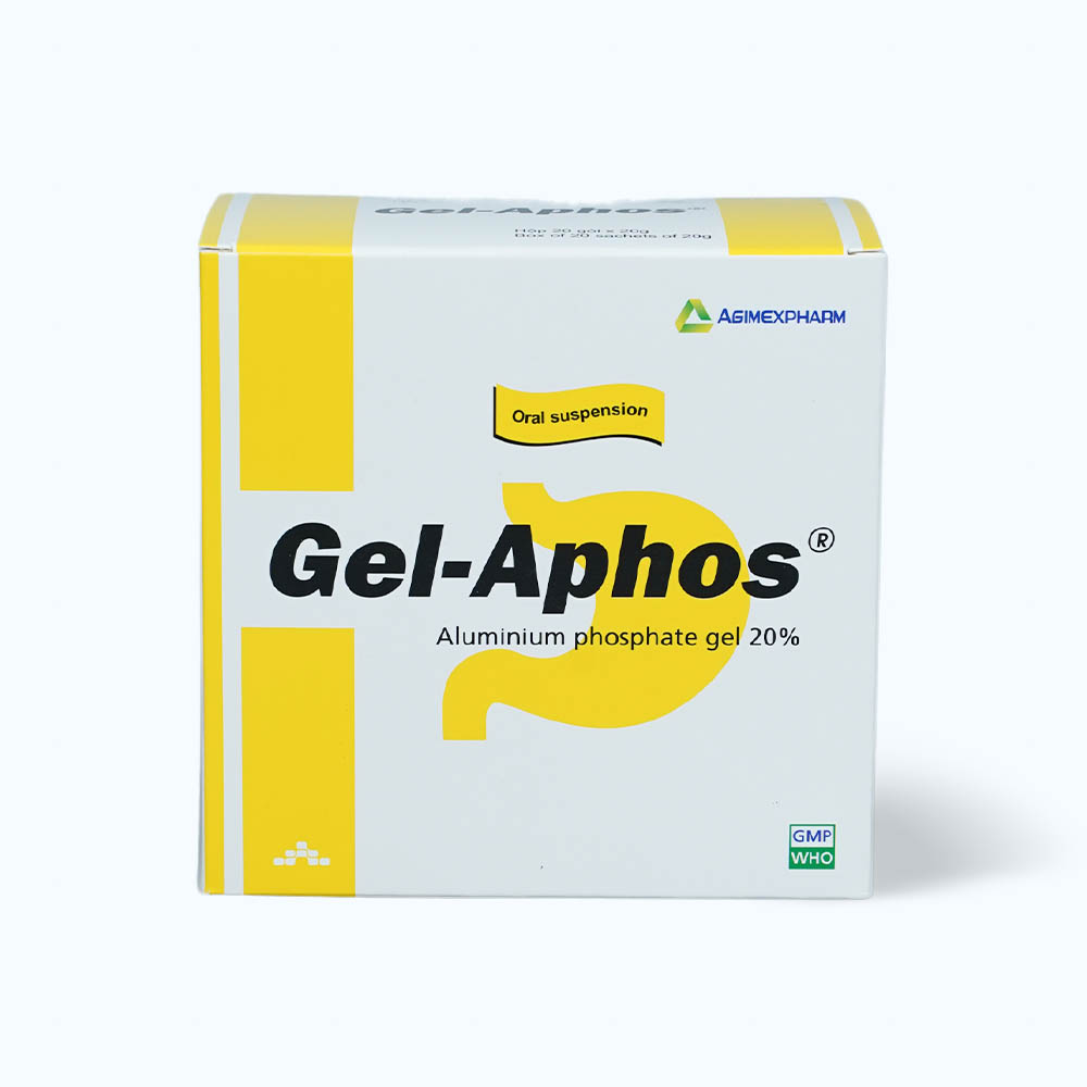 Hỗn dịch uống Gel-Aphos 20% điều trị các triệu chứng viêm loét dạ dày ...