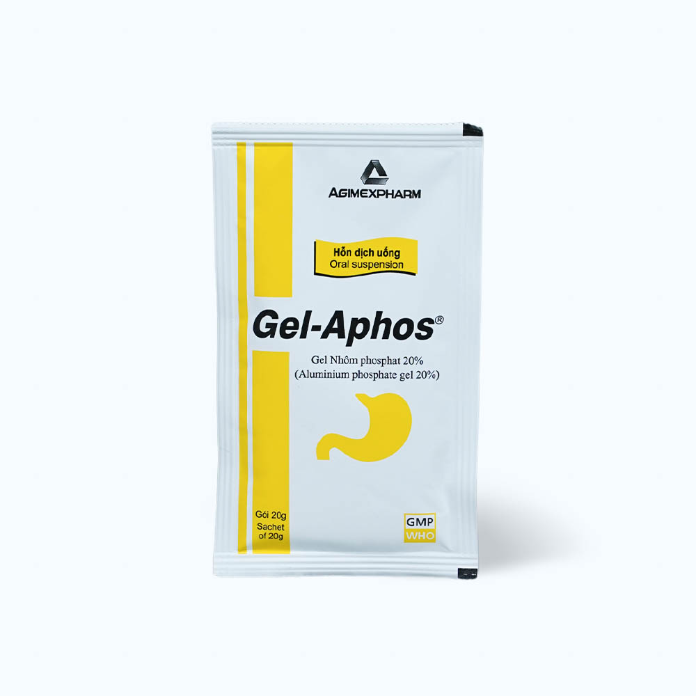 Hỗn dịch uống Gel-Aphos 20% điều trị các triệu chứng viêm loét dạ dày ...