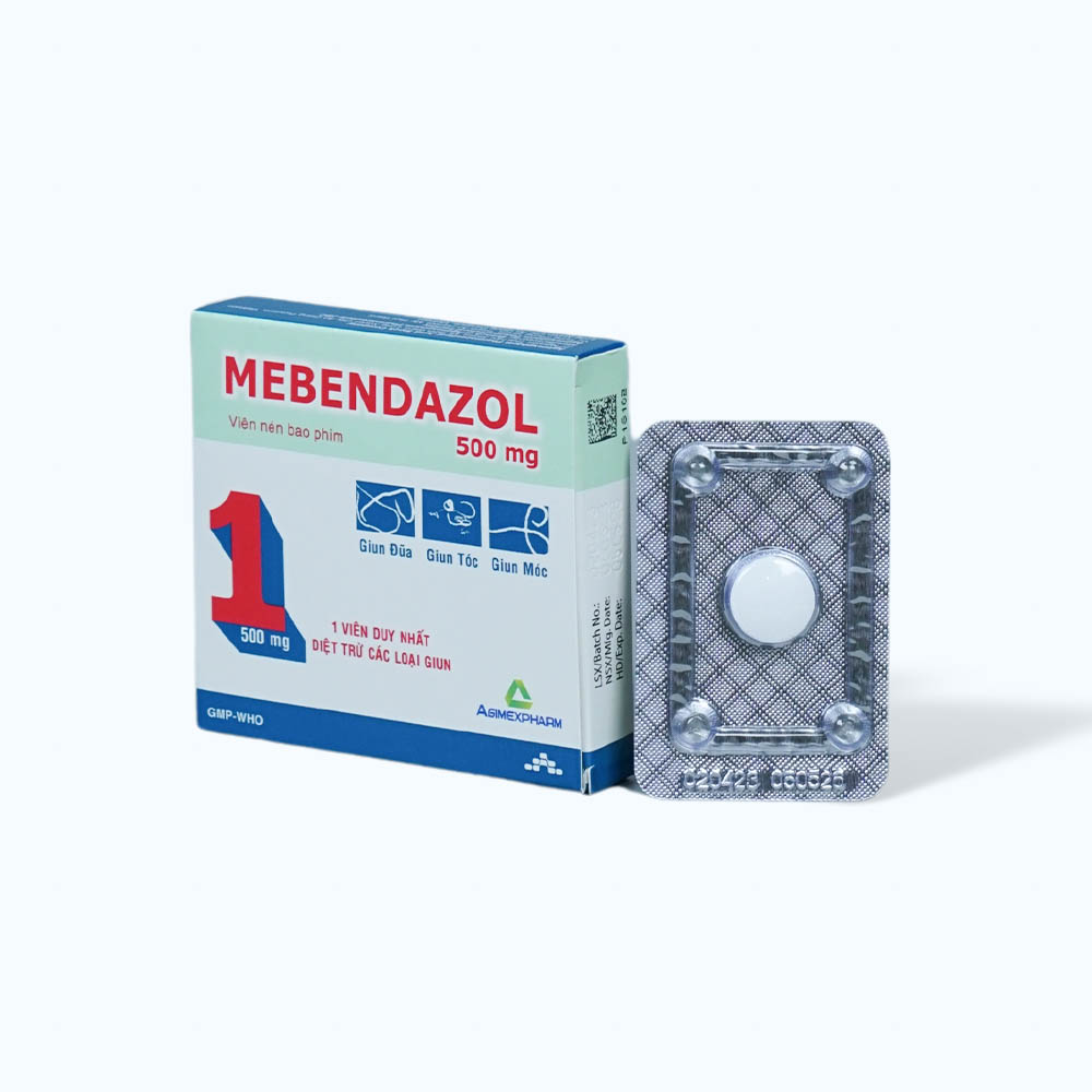 Mebendazol 500mg (Hộp 1 vỉ x 1 viên)
