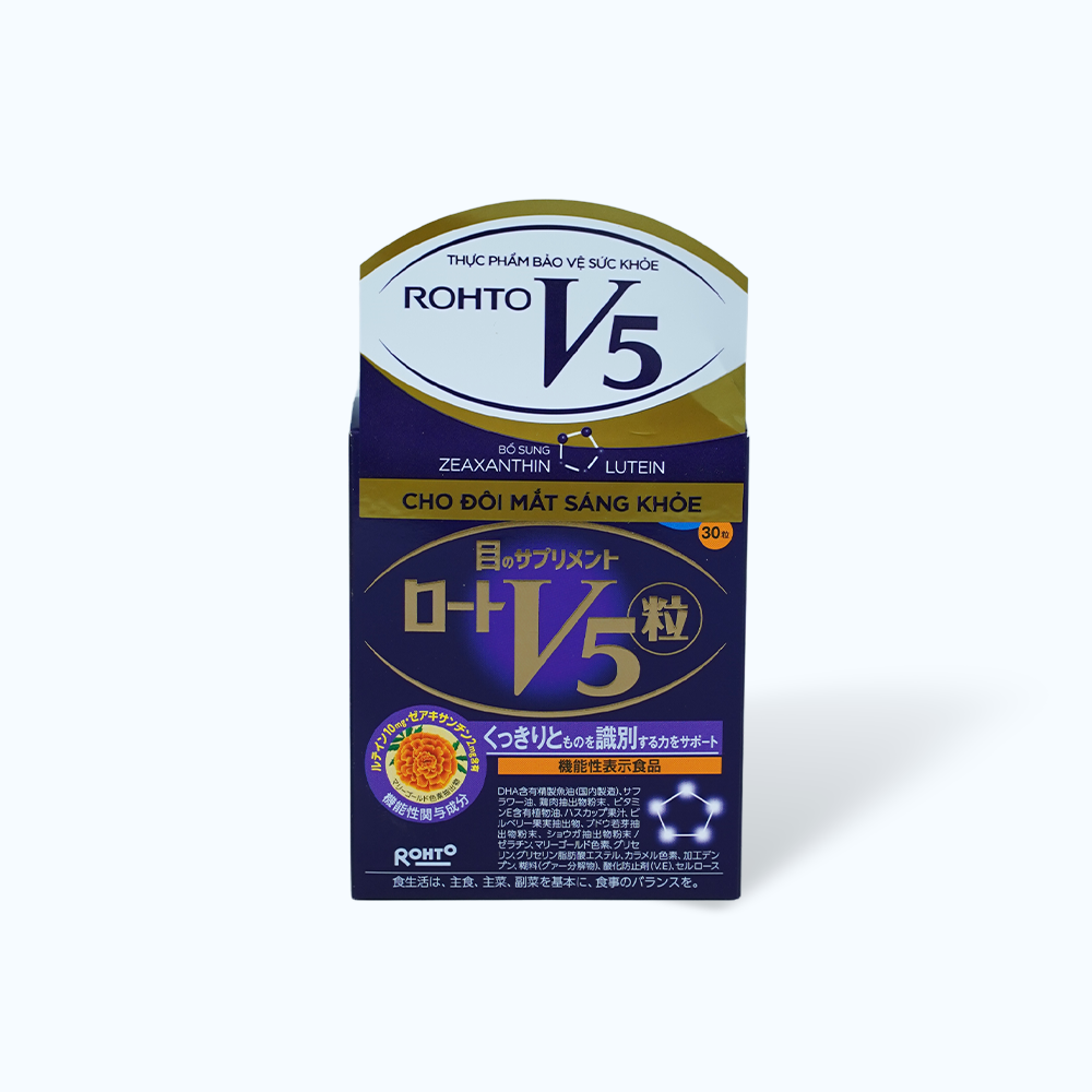 Viên uống Rohto Lutein V5 Hỗ trợ sáng mắt (Hộp 30 viên)