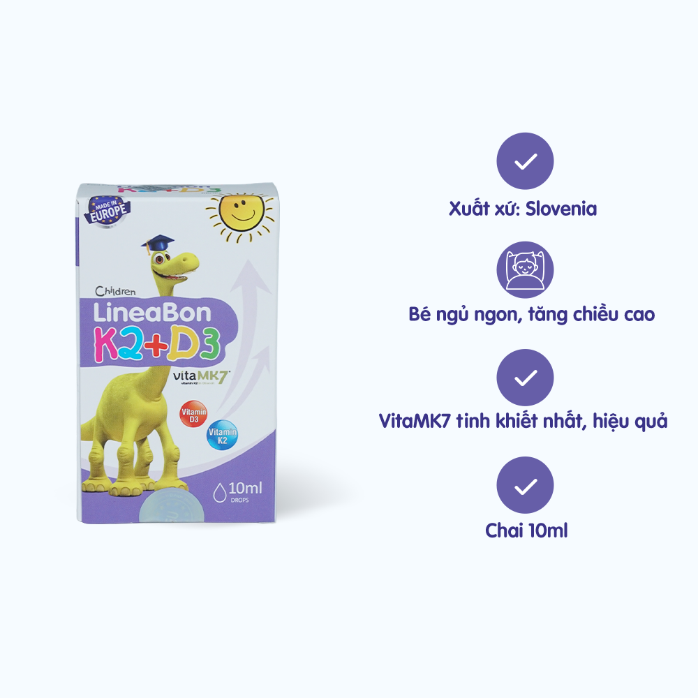 Thực phẩm bảo vệ sức khỏe LineaBon K2 + D3 (Chai 10ml)
