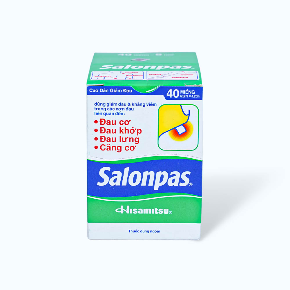 Cao dán Salonpas dán 6.5cmx4.2cm giảm đau vai, đau cổ, đau lưng, đau ...
