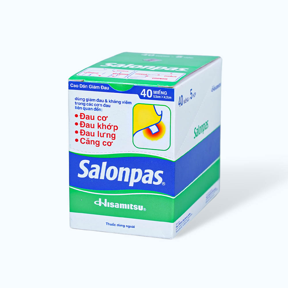 Cao dán Salonpas dán 6.5cmx4.2cm giảm đau vai, đau cổ, đau lưng, đau ...
