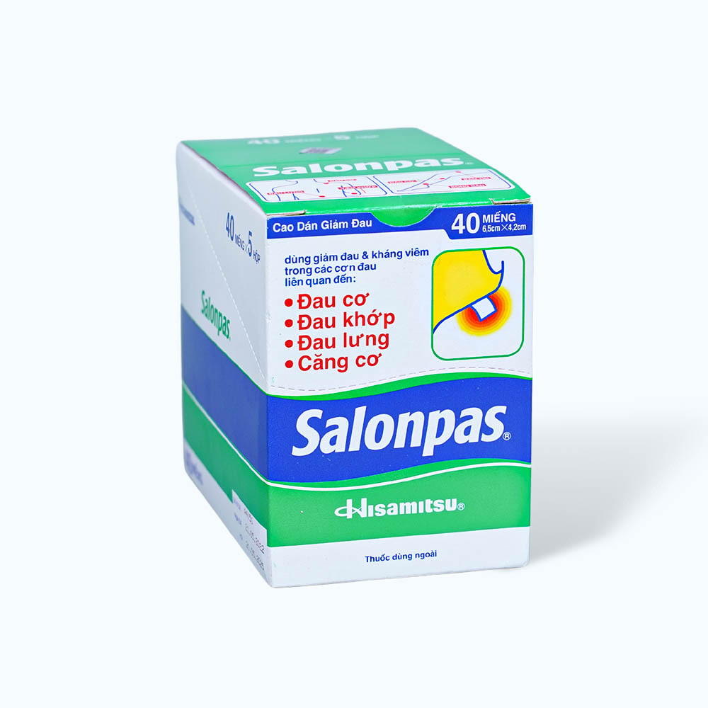 Cao dán Salonpas dán 6.5cmx4.2cm giảm đau vai, đau cổ, đau lưng, đau ...
