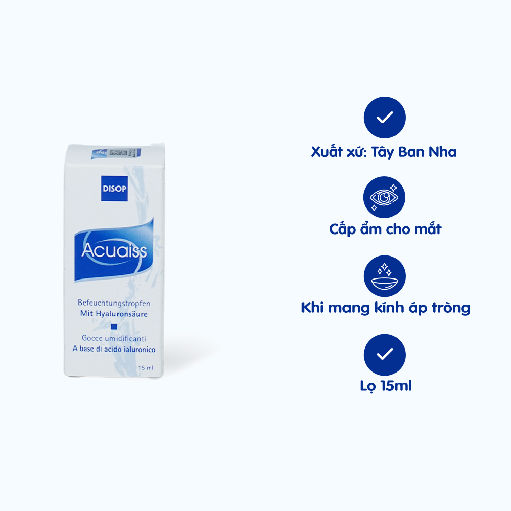 Acuaiss Eye Drop Bottle 15Ml - Dưỡng Mắt, Giảm Khô Mắt, Mỏi Mắt