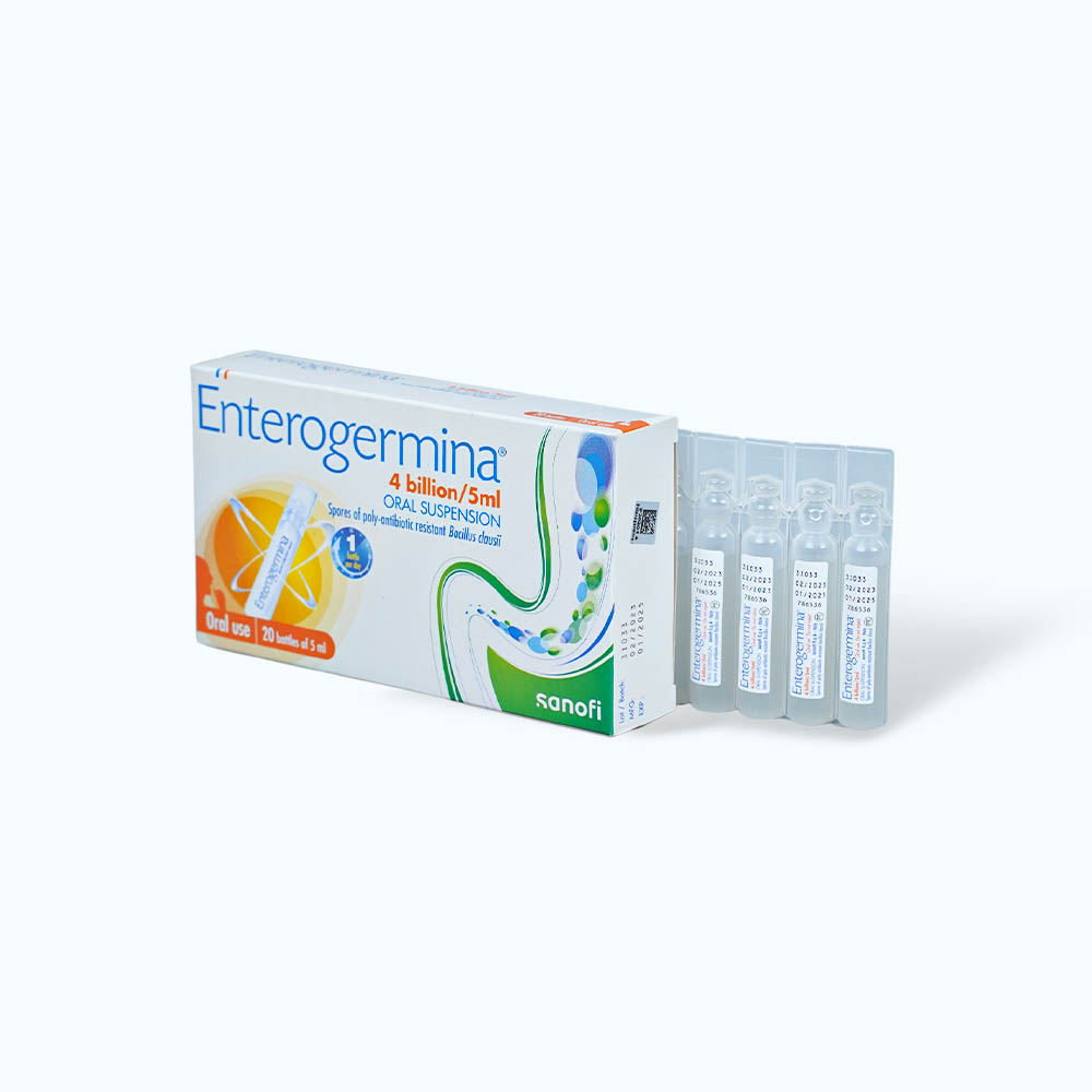 Hỗn dịch uống Enterogermina 4B/5ml điều trị và phòng ngừa rối loạn vi ...