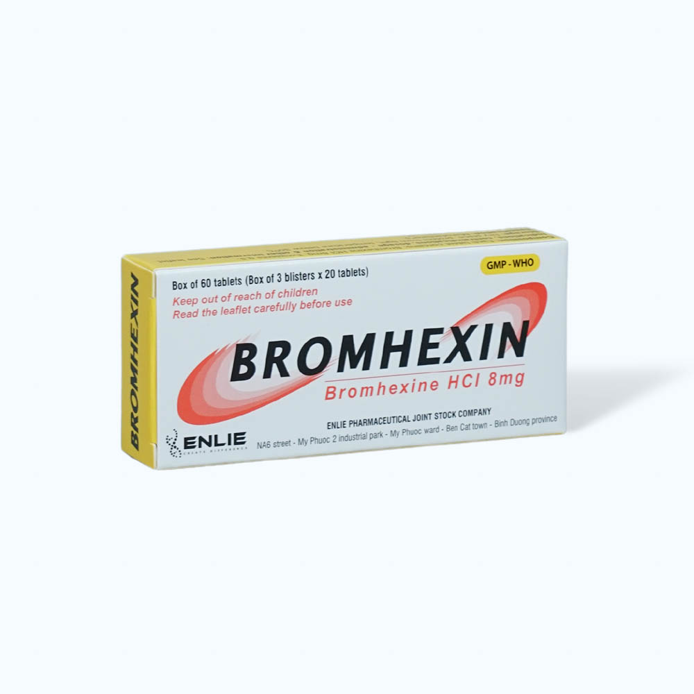 Bromhexin 8mg (Hộp 10 vỉ x 20 viên)
