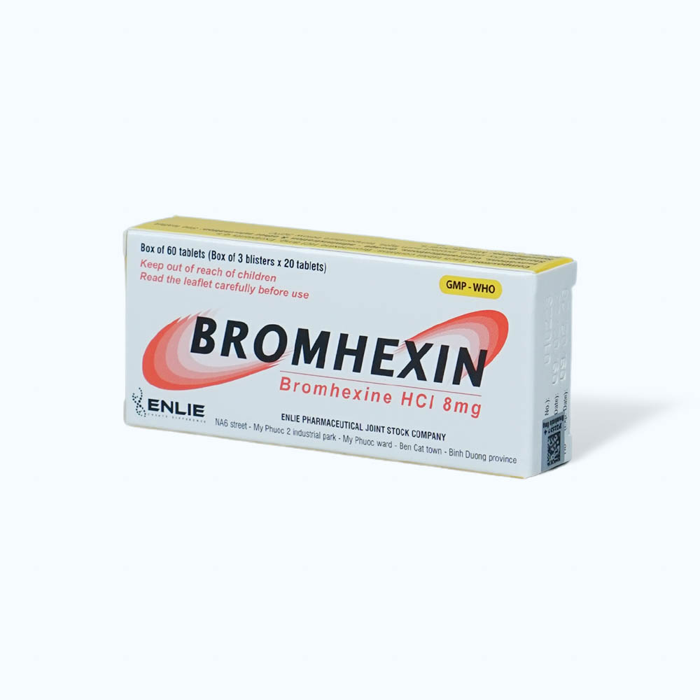 Bromhexin 8mg (Hộp 10 vỉ x 20 viên)