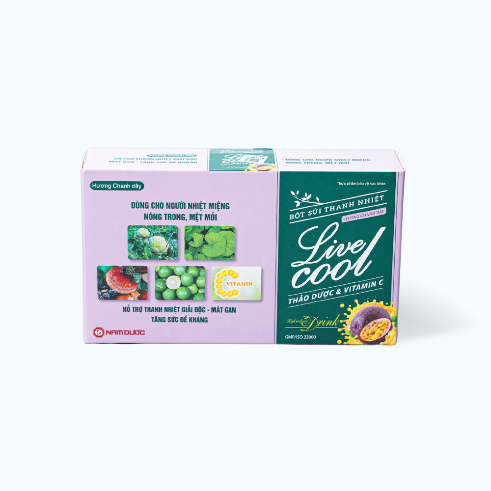 Bột sủi thanh nhiệt hương chanh dây Live Cool (10 gói x 7g)