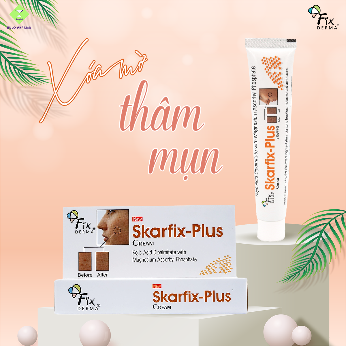 Kem hỗ trợ sáng da, giảm tàn nhang Fixderma Skarfix Plus Cream (15g)