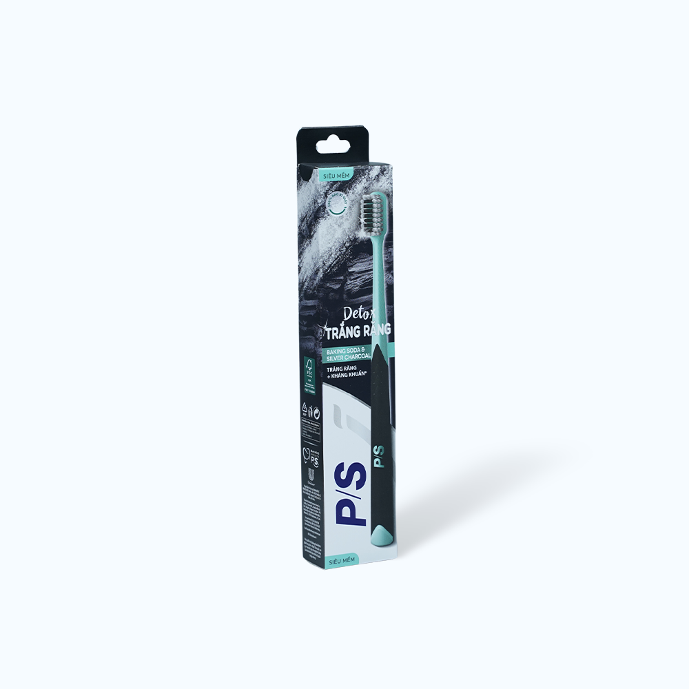Bàn chải đánh răng trắng răng và kháng khuẩn P/S White Detox (1 cây)