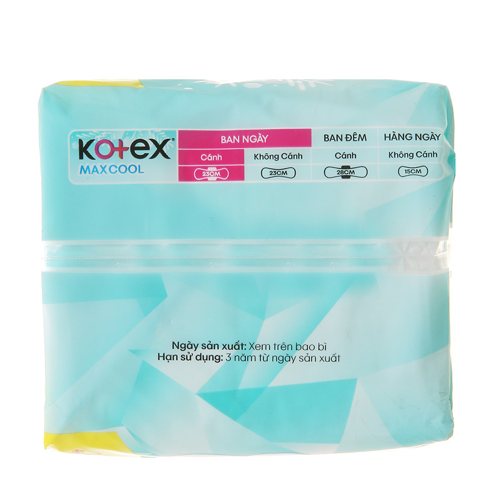 Băng vệ sinh Kotex Max Cool siêu mỏng có cánh 23cm (20 miếng)