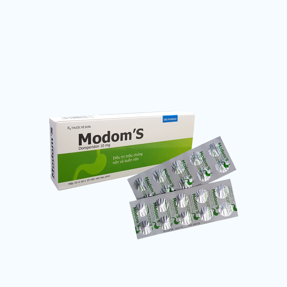 Viên nén MODOM-S 10MG điều trị triệu chứng nôn và buồn nôn (10 vỉ x 10 ...