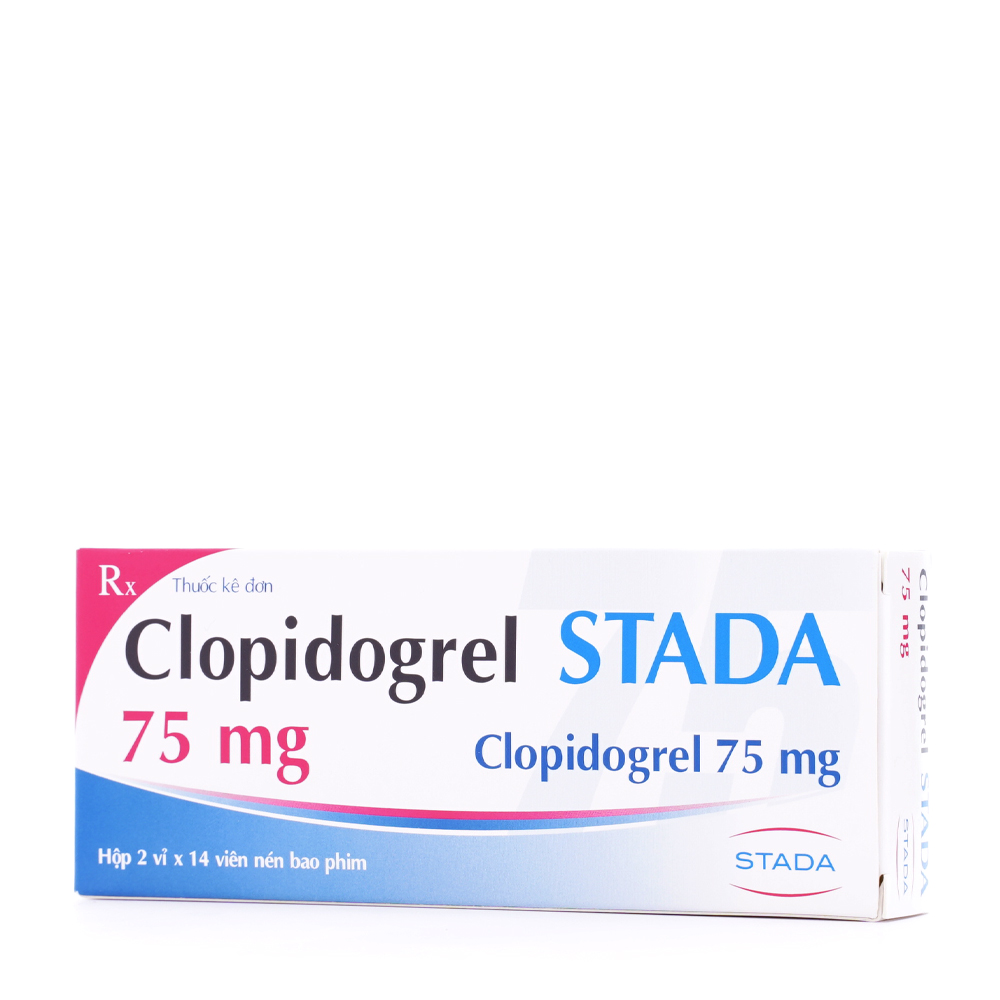 Viên nén bao phim Clopidogrel STADA 75mg phòng ngừa thành lập cục máu đông, huyết khối (2 vỉ x ...