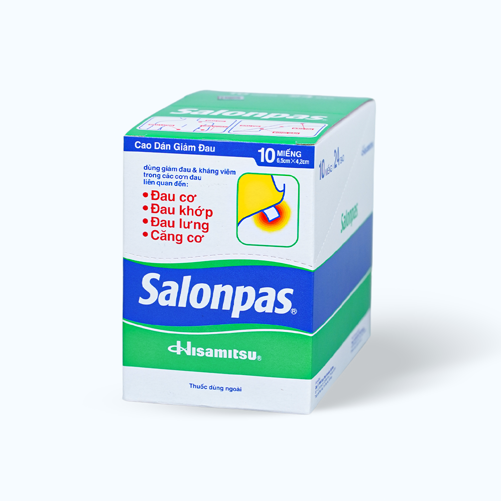 Salonpas (Hộp 24 bao x 10 miếng) (6.5cmx4.2cm)