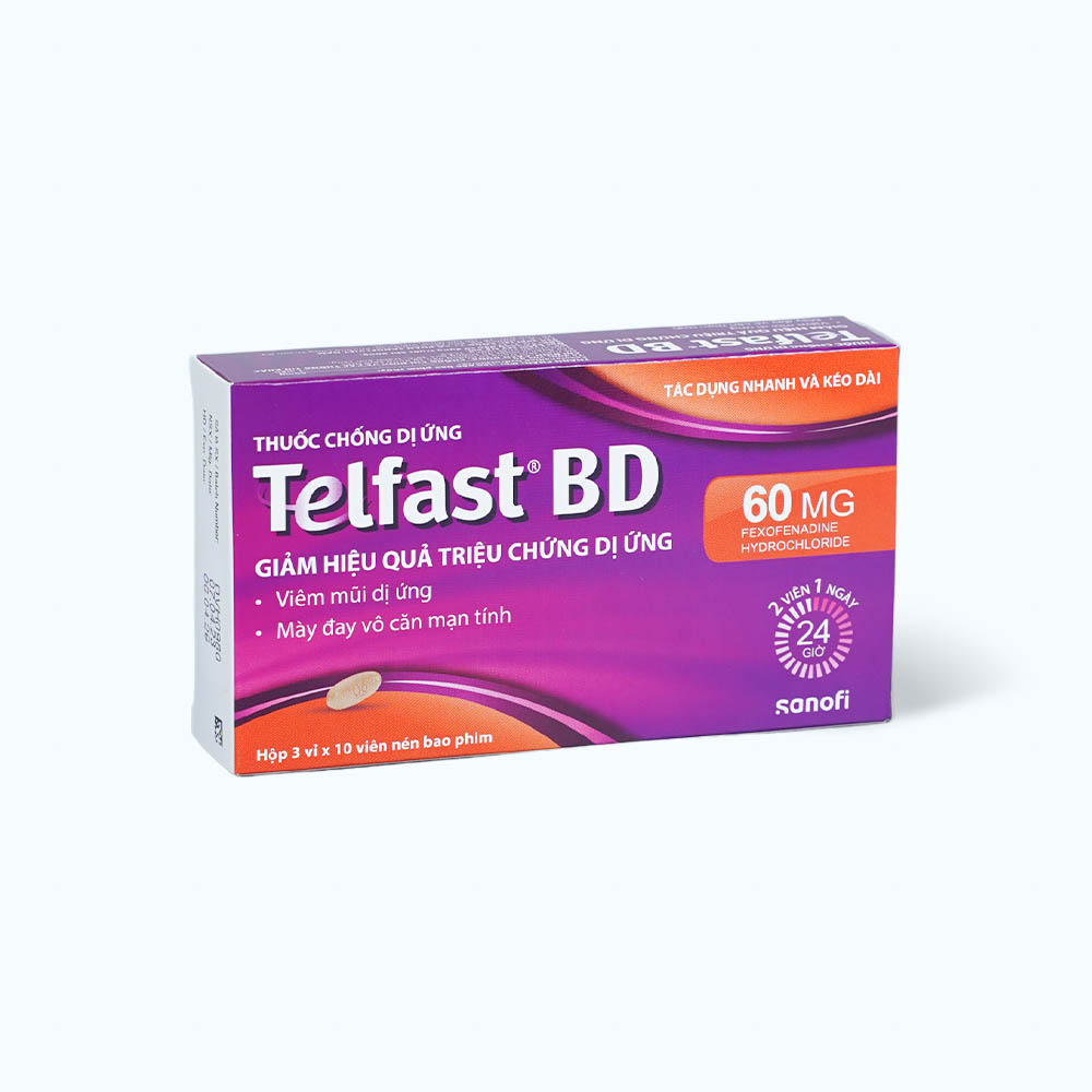 Telfast BD 60mg (Hộp 3 vỉ x 10 viên)