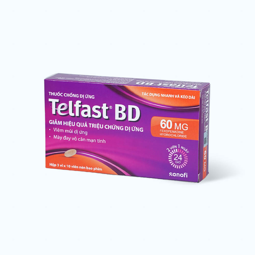 Telfast BD 60mg (Hộp 3 vỉ x 10 viên)