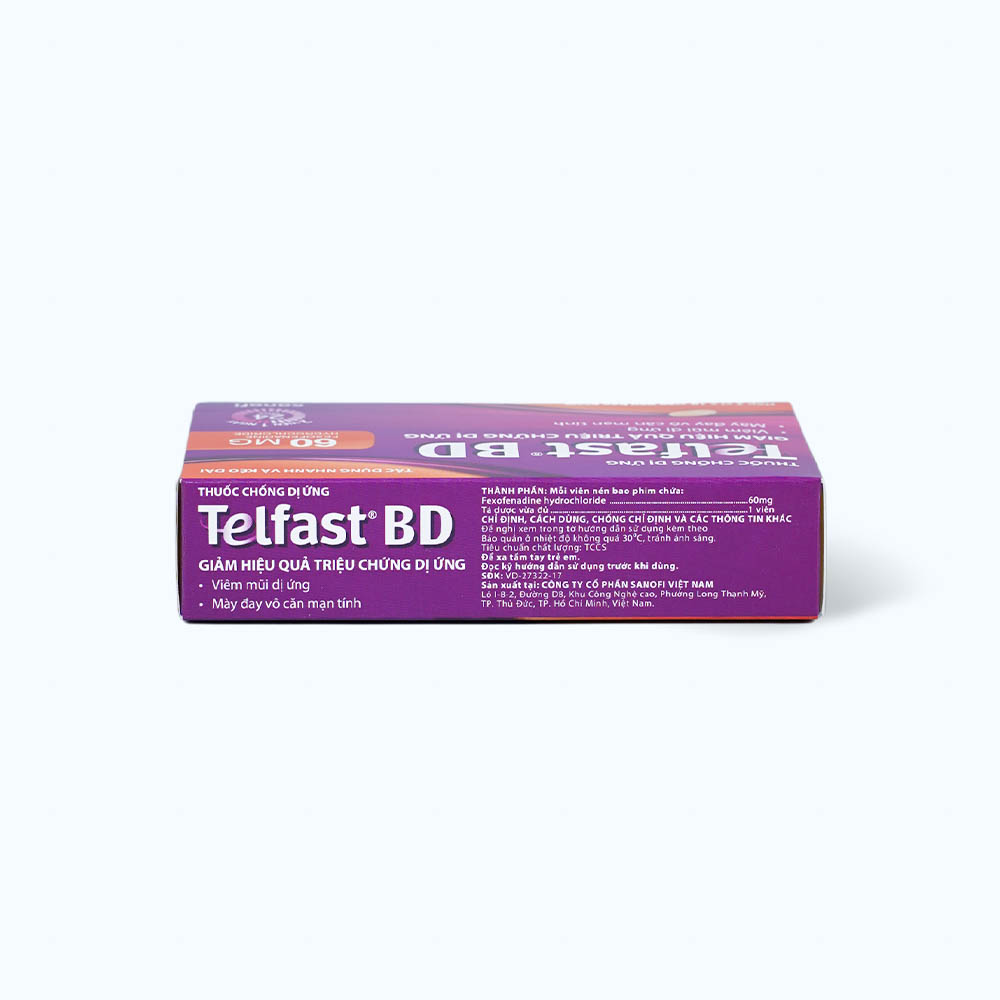 Telfast BD 60mg (Hộp 3 vỉ x 10 viên)