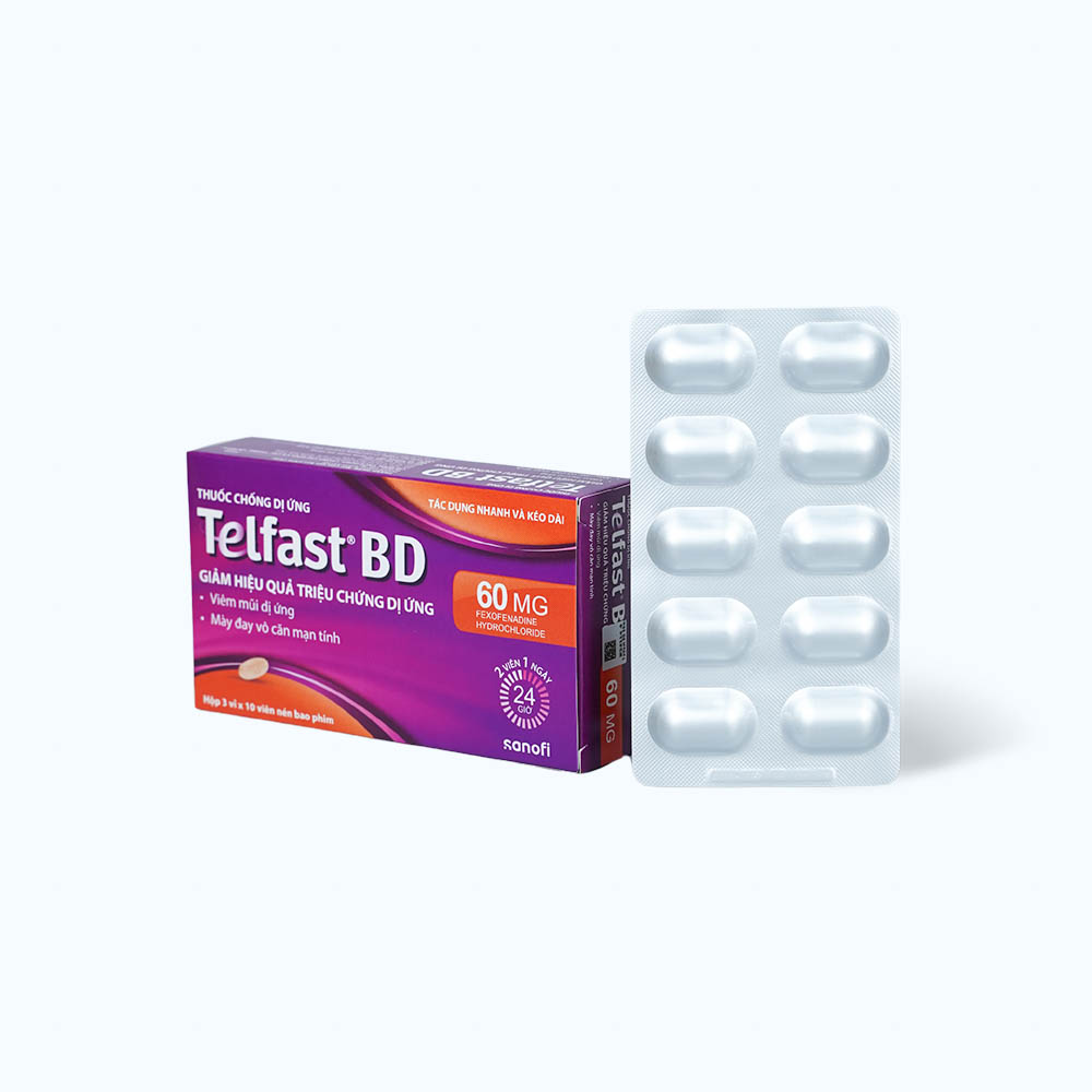 Telfast BD 60mg (Hộp 3 vỉ x 10 viên)