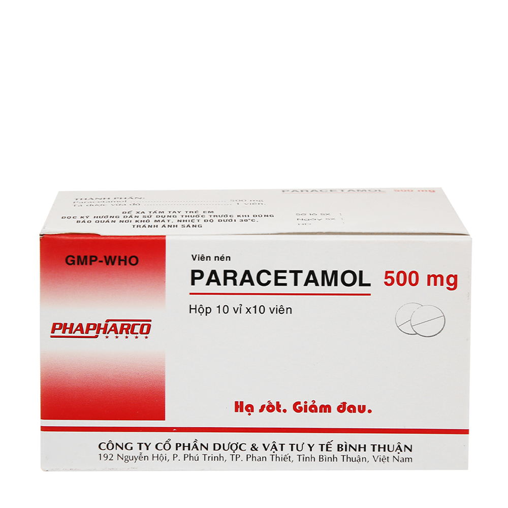 PARACETAMOL TAB 500MG (Hop 50 Vi x 10 Vien)