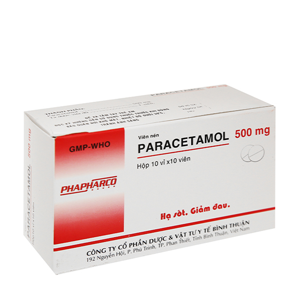 PARACETAMOL TAB 500MG (Hop 50 Vi x 10 Vien)