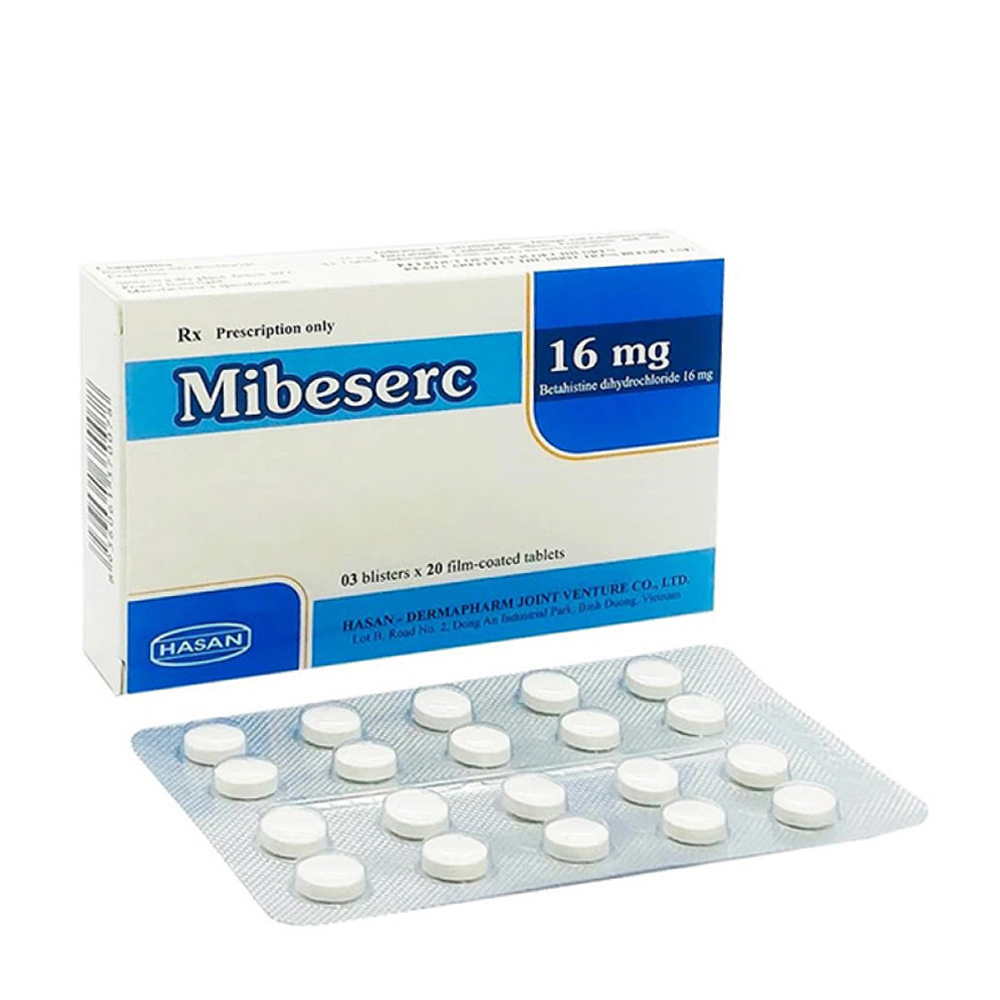 Viên nén Mibeserc 16mg Hasan điều trị chóng mặt, rối loạn tiền đình (3 ...