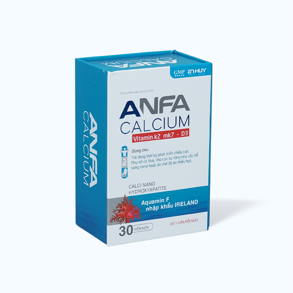 Thực phẩm bổ sung Canxi và Vitamin D An Huy Anfa Calcium D (Hộp 30 viên)