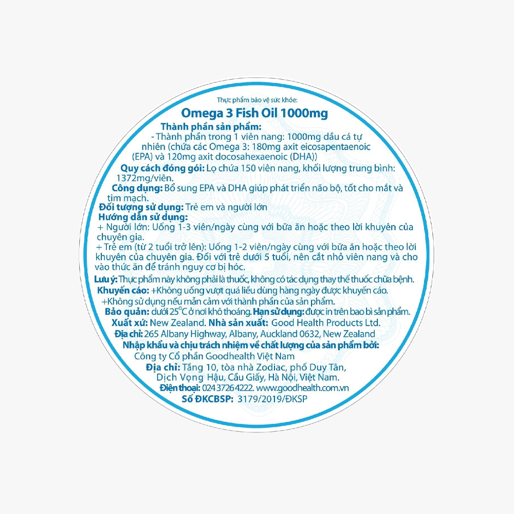 Viên dầu cá Omega 3 Fish Oil 1000mg Good Health giúp phát triển não bộ ...