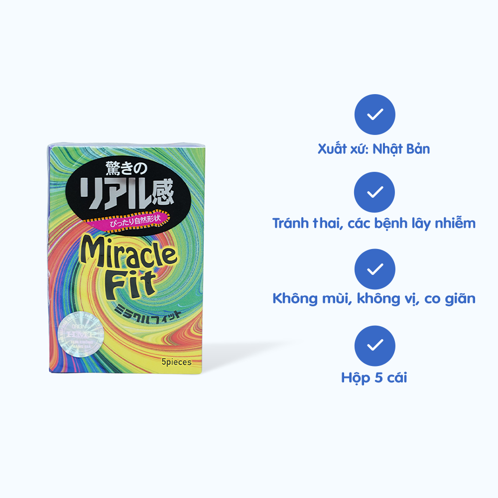 Bao cao su Sagami Miracle Fit (Hộp 5 cái)