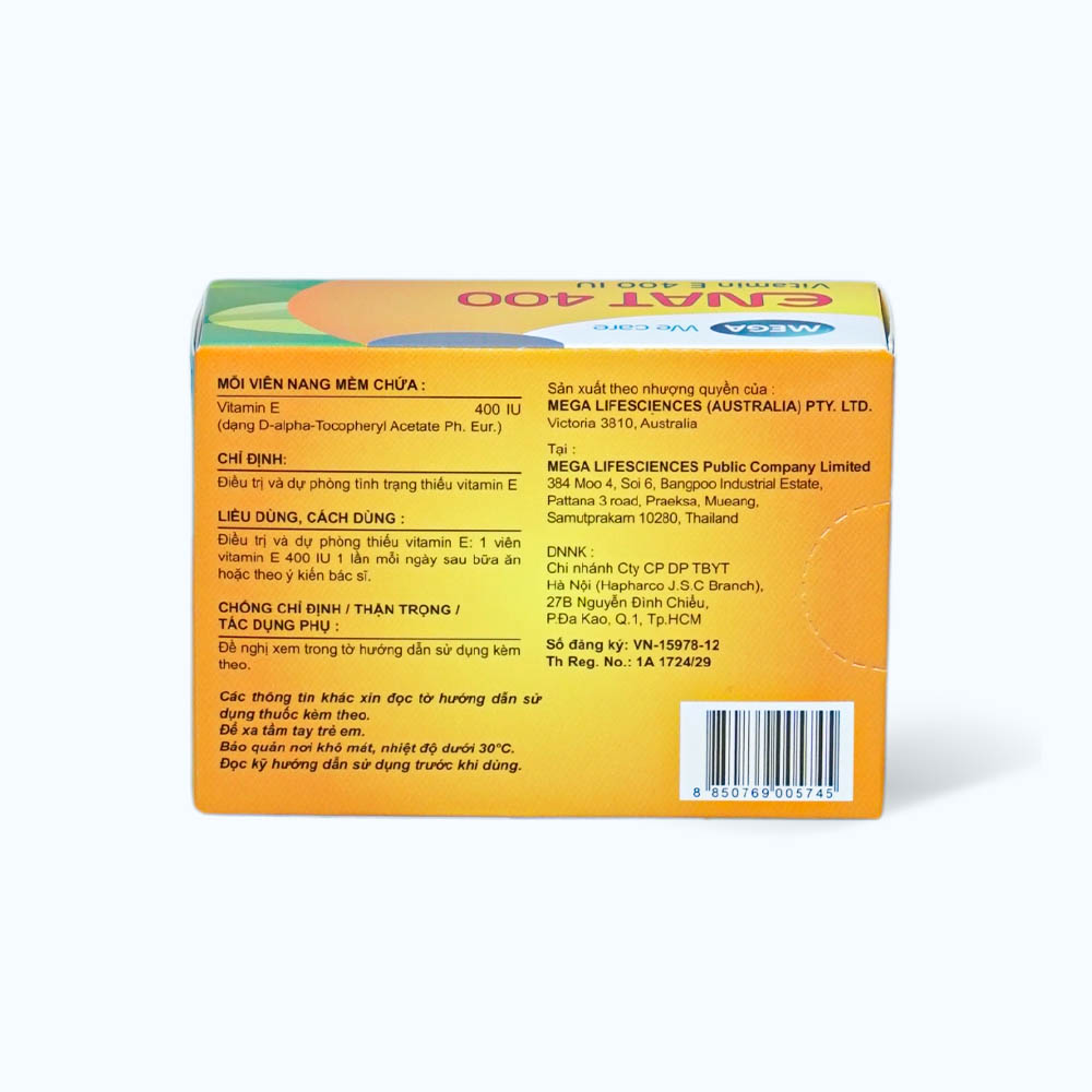 Viên nang Enat 400 IU ngăn ngừa lão hóa da, điều trị dự phòng thiếu ...