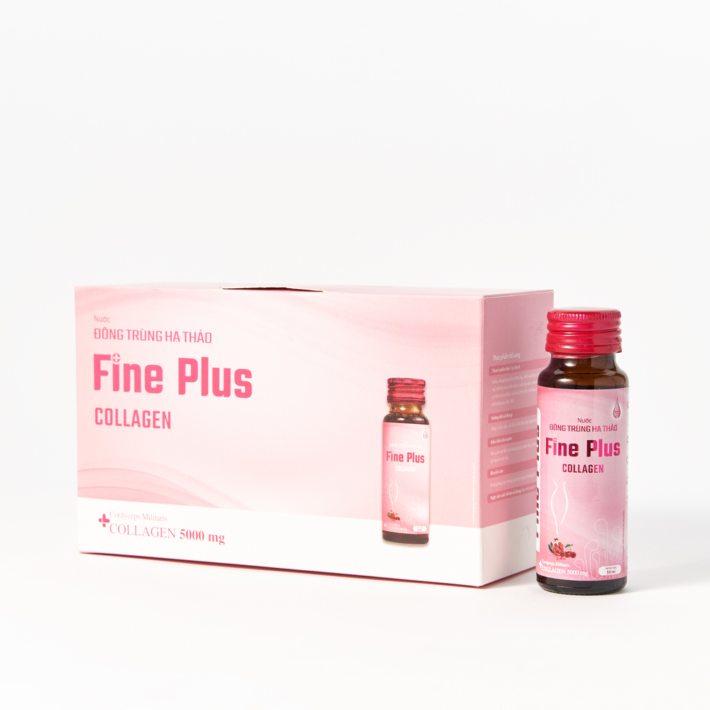 Nước uống đông trùng hạ thảo Fine Plus Collagen 5000mg (Hộp 50ml x 10 chai)