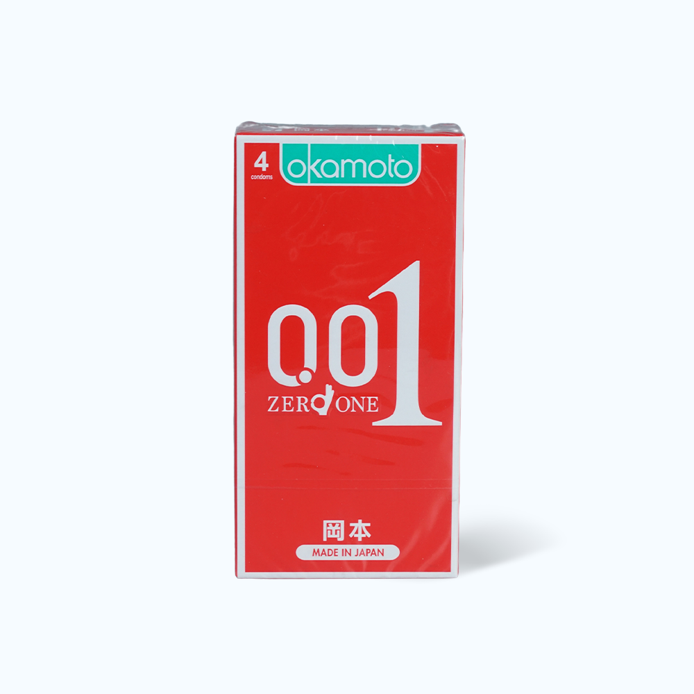 Bao Cao Su siêu mỏng Okamoto Zero One 0.01 PU (Hộp 4 Cái)