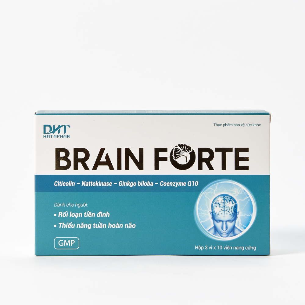 Thực phẩm bảo vệ sức khỏe Hataphar Brain Forte (Hộp 3 vỉ x 10 viên)