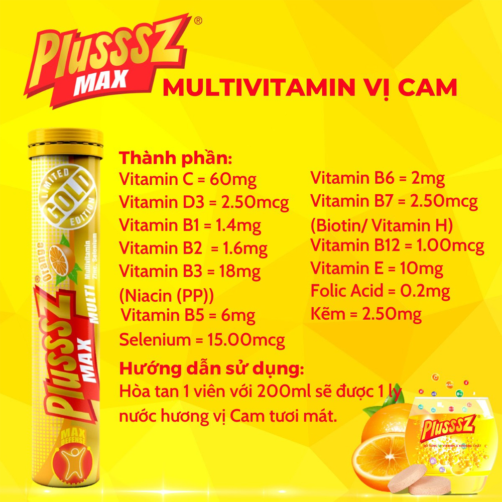 Thực phẩm bảo vệ sức khỏe bổ sung khoáng chất Plusssz Max MultiVitamin ...