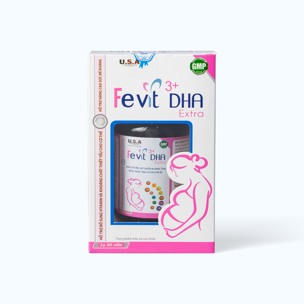 Bổ sung vitamin và khoáng chất cho bà bầu FEVIT DHA Extra (Hộp 30 viên)