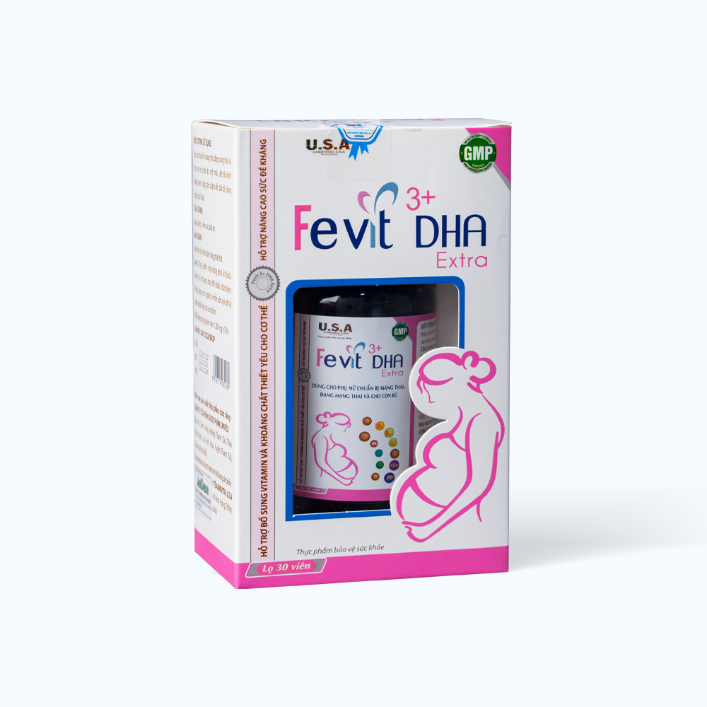 Bổ sung vitamin và khoáng chất cho bà bầu FEVIT DHA Extra (Hộp 30 viên)